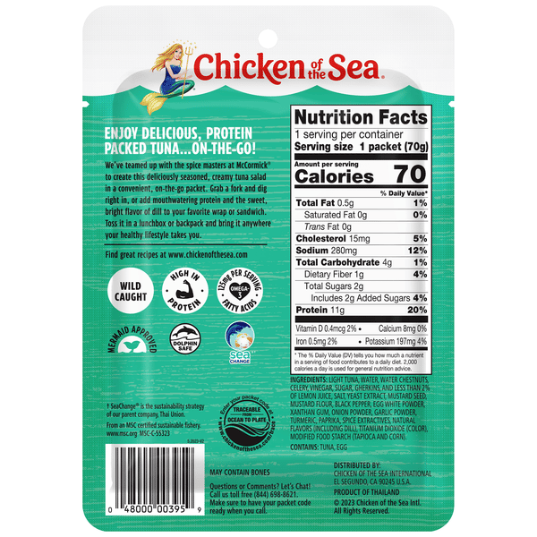 Chicken of the Sea Wild Caught Light Tuna Packet, Dill Tuna Salad | Hy ...