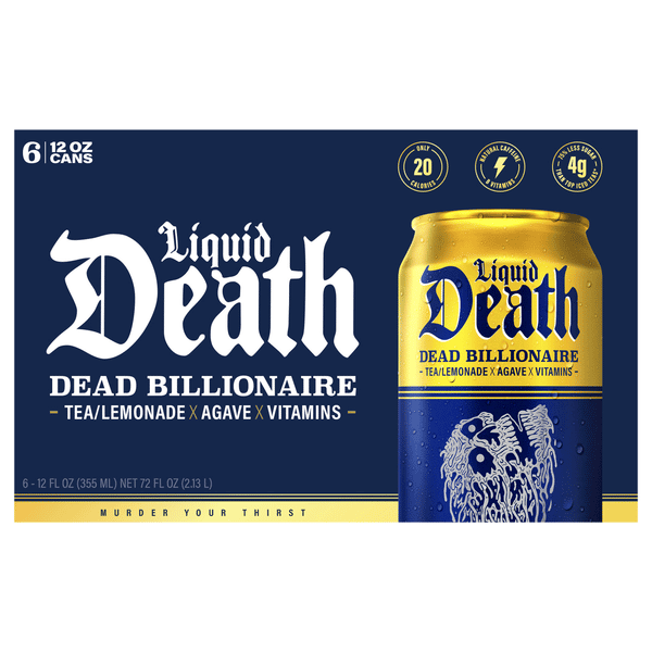 Liquid Death Tea/Lemonade, Dead Billionaire, 6Pk | Hy-Vee Aisles Online ...