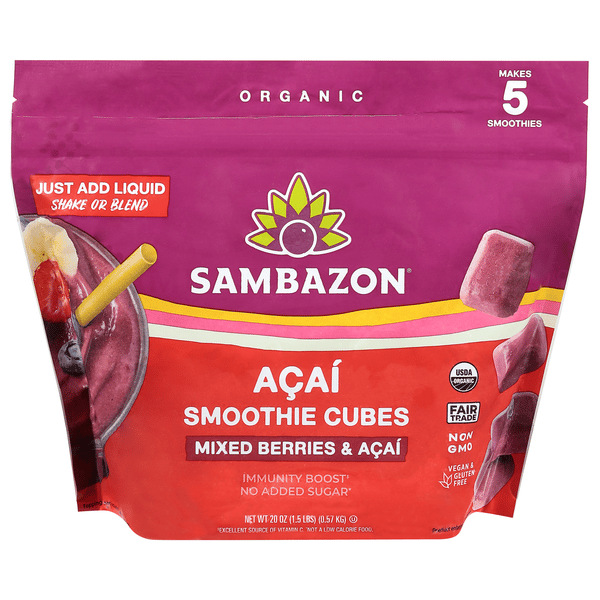 Sambazon Organic Mixed Berries & Acai Smoothie Cubes 20 oz | Hy-Vee ...