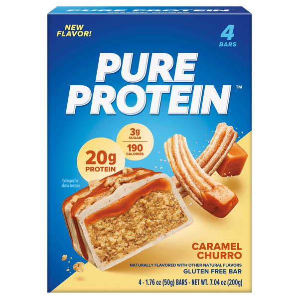 Pure Protein Bar, Gluten Free, Caramel Churro, 4-1.76 oz | Hy-Vee ...