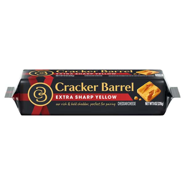 Cracker Barrel Extra Sharp Yellow Cheddar Cheese, 8 oz Block | Hy-Vee ...