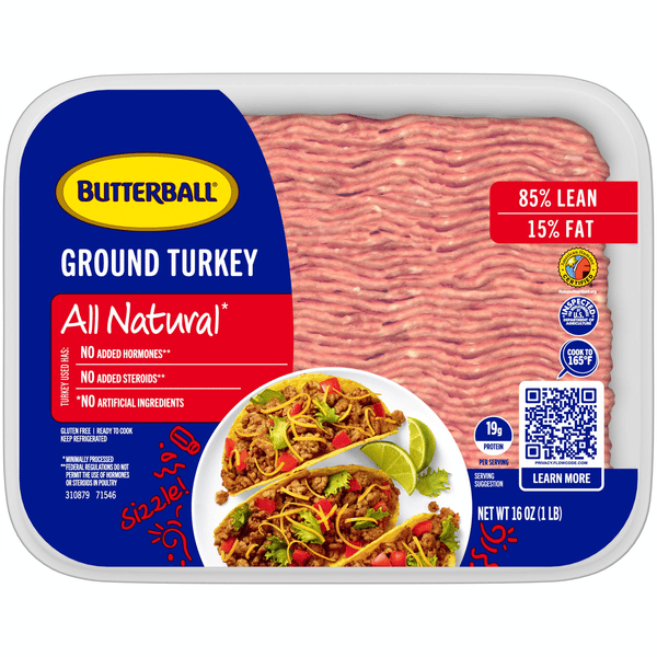 Butterball All Natural Ground Turkey, 85%L 15%F | Hy-Vee Aisles Online ...