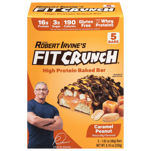 Fitcrunch Baked Bar, High Protein, Caramel Peanut 5-1.62oz. Bars | Hy ...