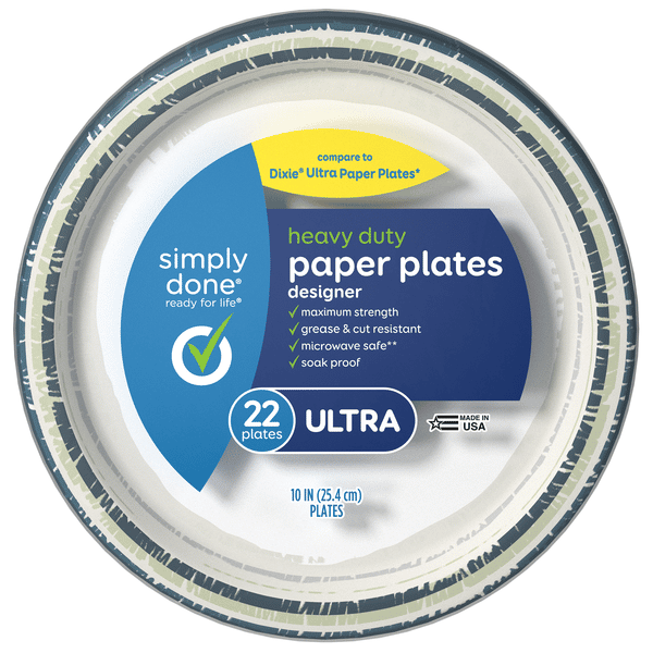 Simply Done Heavy Duty Designer 10 1/16" Paper Plates | Hy-Vee Aisles ...