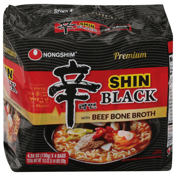 Nongshim Shin Black Noodle Soup, Spicy Pot-Au-Feau Flavor, Family Pack ...