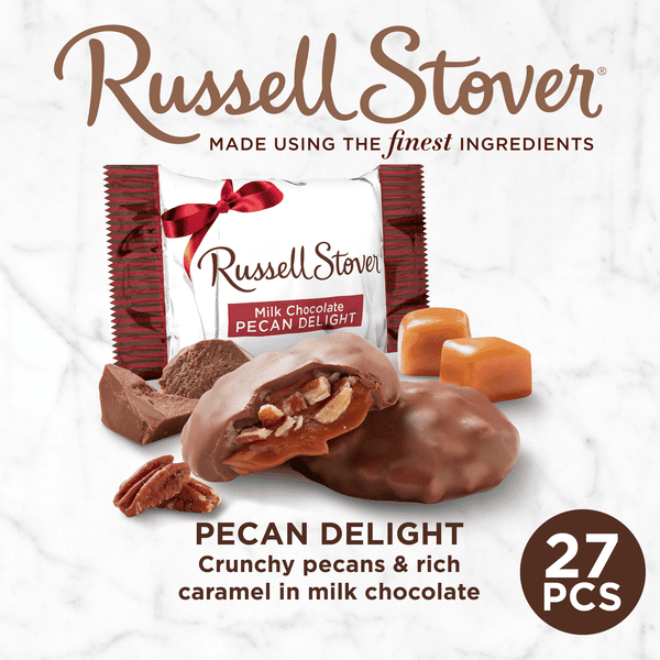 Russell Stover Milk Chocolate Pecan Delights, 16.1 oz. bag (˜ 27 pieces ...