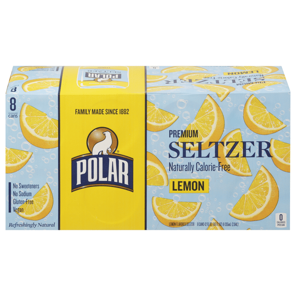 Polar Seltzer, Lemon 8Pk | Hy-Vee Aisles Online Grocery Shopping