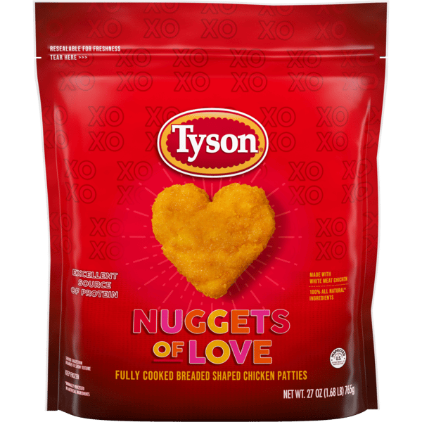 Tyson Nuggets of Love, Fully Cooked Breaded Shaped Chicken Patties | Hy ...
