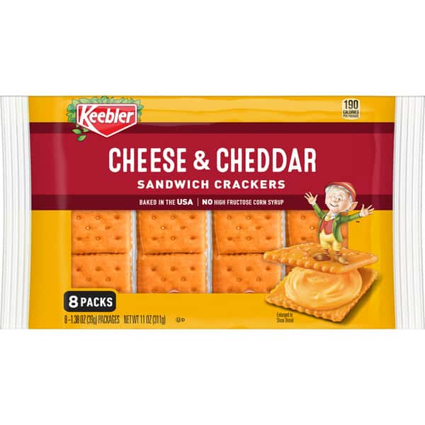 Keebler Sandwich Crackers Cheese and Cheddar 8 Count | Hy-Vee Aisles ...