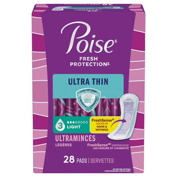 Poise Ultra Thi Pads, Light, Regular Length | Hy-Vee Aisles Online ...