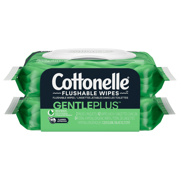 Cottonelle Flushable Wipes GentlePlus with Aloe & E 2 - 48Ct | Hy-Vee ...