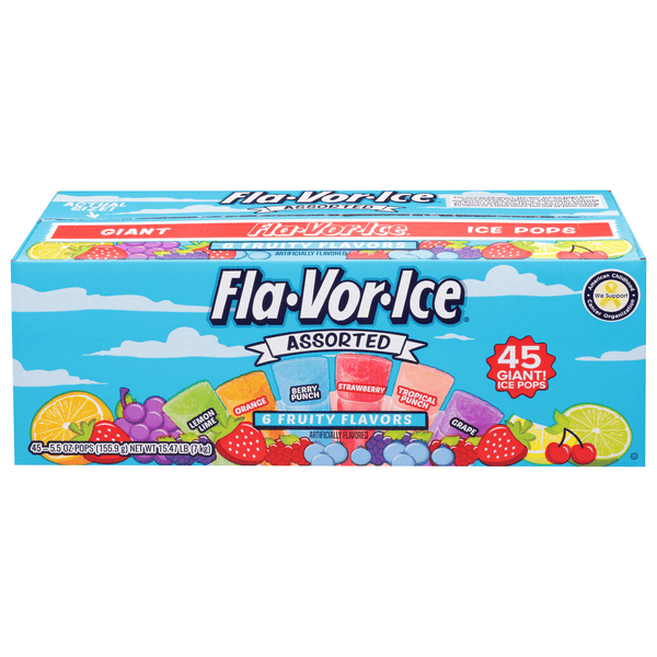 Fla-Vor-Ice Ice Pops, Assorted, Giant 45-5.5 oz | Hy-Vee Aisles Online ...