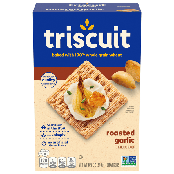 Triscuit Roasted Garlic Whole Grain Wheat Crackers | Hy-Vee Aisles ...