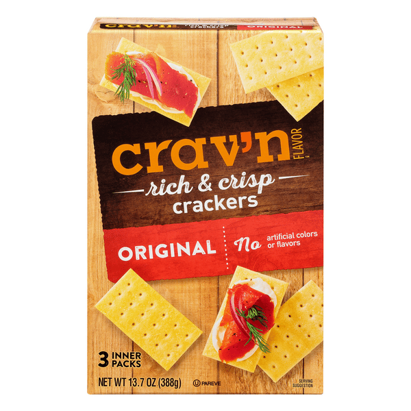 Crav'n Flavor Original Rich & Crisp Crackers 3 Count | Hy-Vee Aisles ...