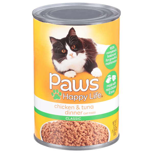 Paws Happy Life Classic Chicken & Tuna Dinner Cat Food 22 oz | Hy-Vee ...