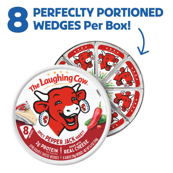 The Laughing Cow Creamy Spicy Pepper Jack Spreadable Cheese Wedges, 8 ...